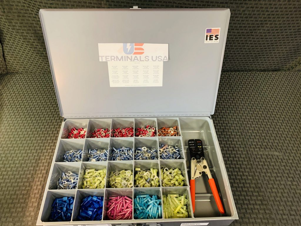 Terminal kit-900 pc - nylon insulated terminals with crimp tool ...